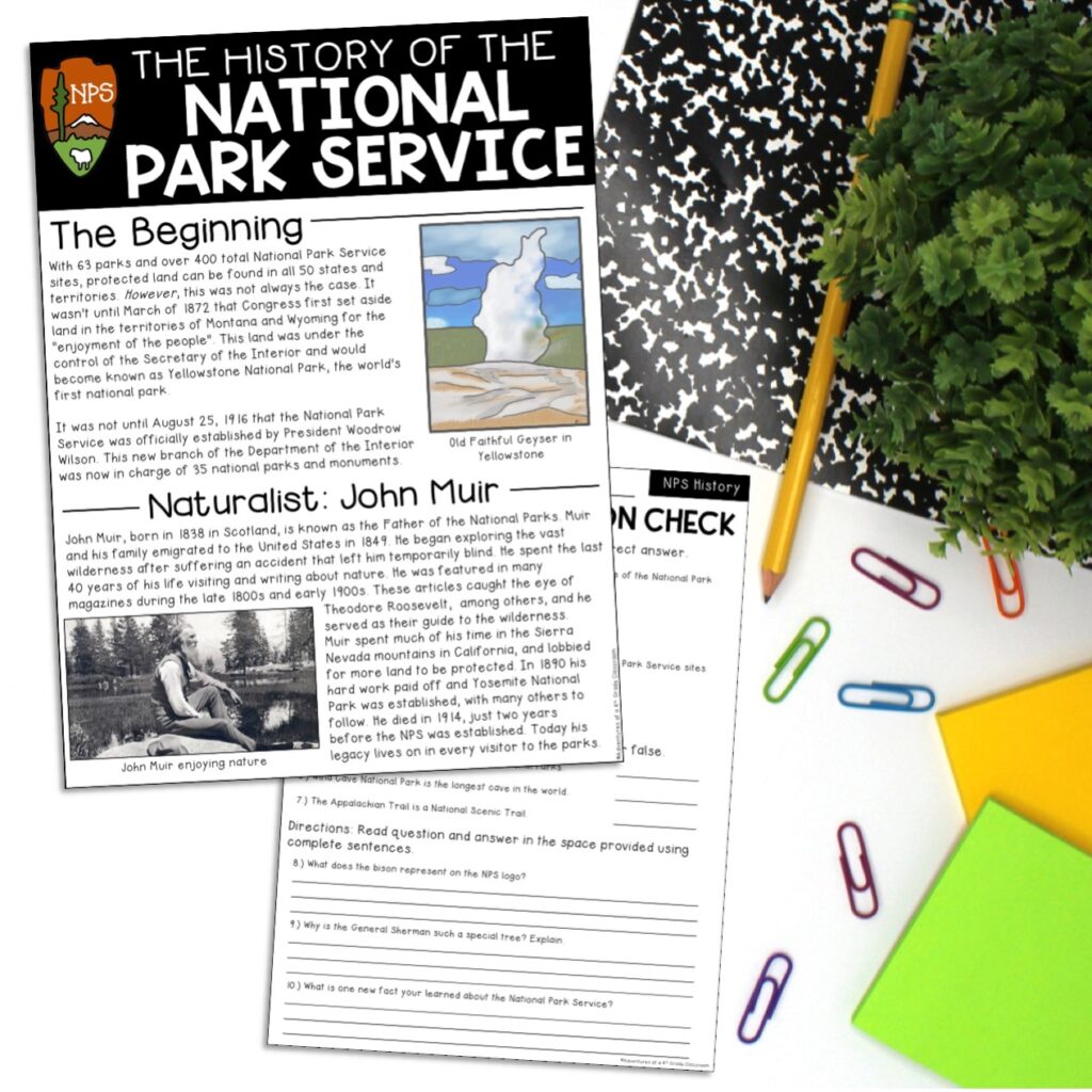 National Park Freebie - Adventures of a 4th Grade Classroom