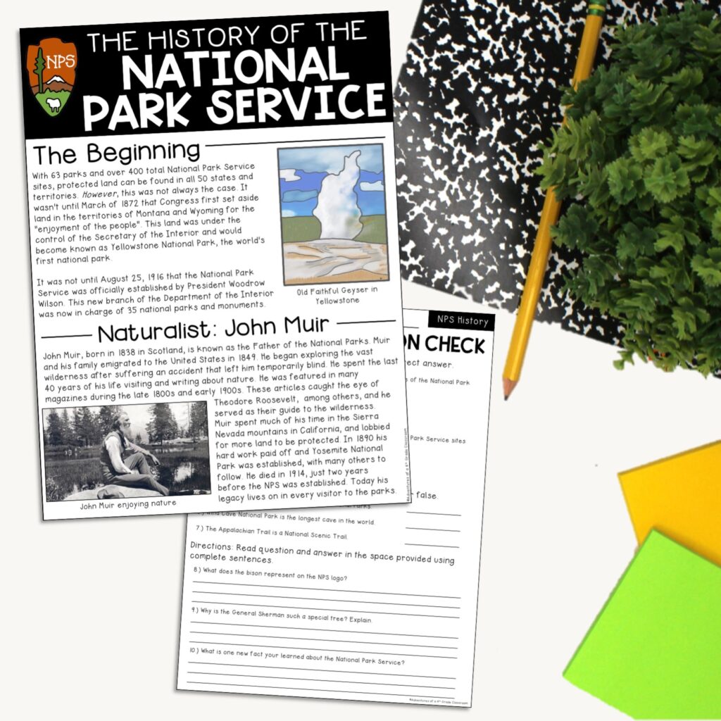 National Park Freebie – Adventures of a 4th Grade Classroom