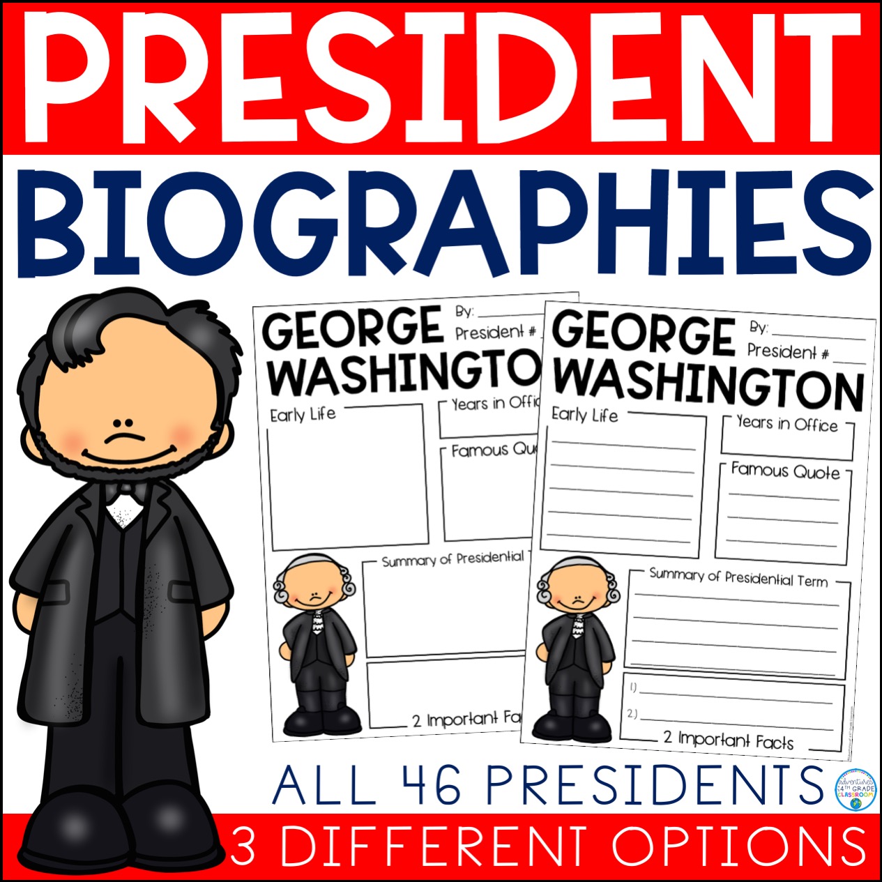 US President Biography Report Templates | Presidents' Day - Adventures ...