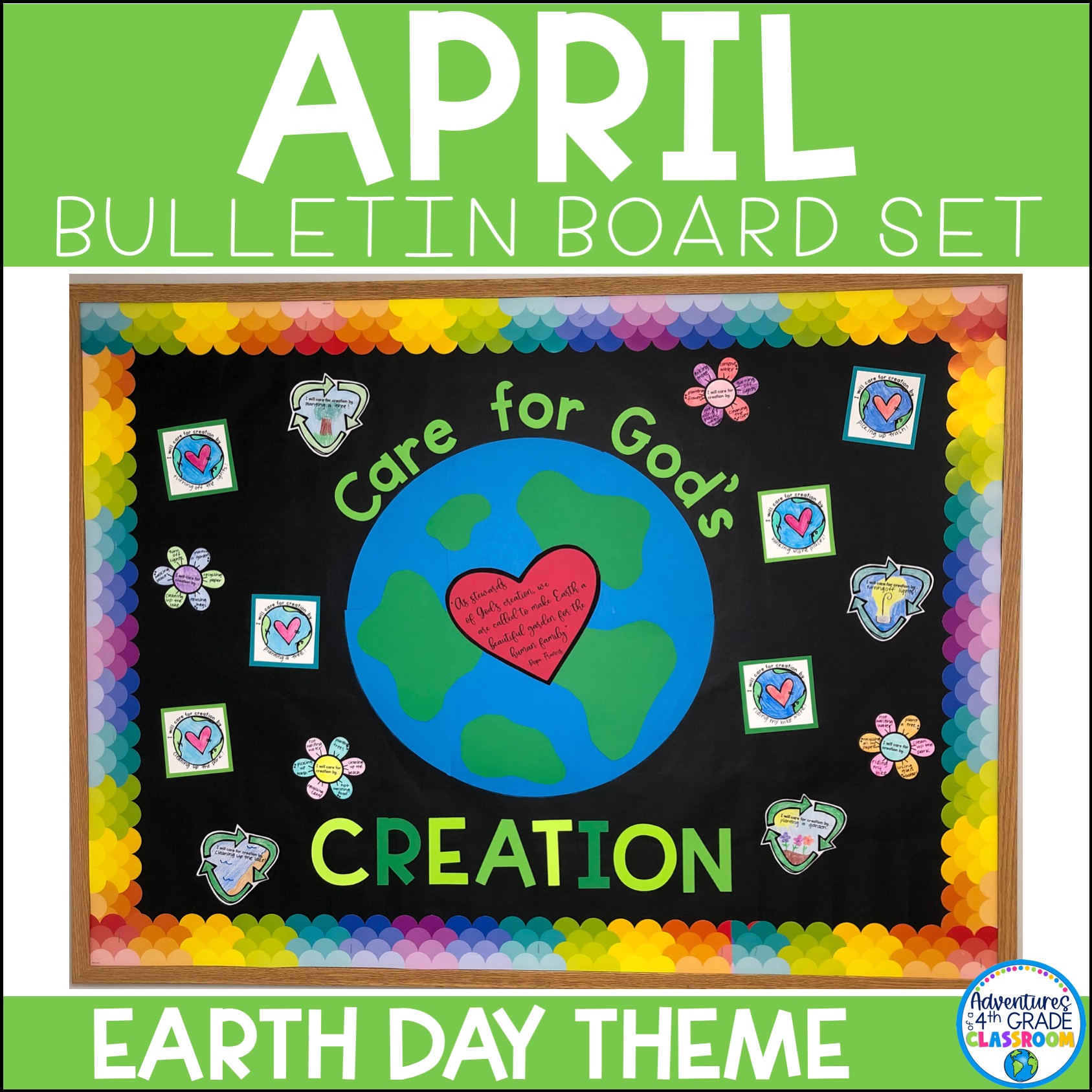 April Bulletin Board Set | Creation & Earth Day - Adventures of a 4th ...