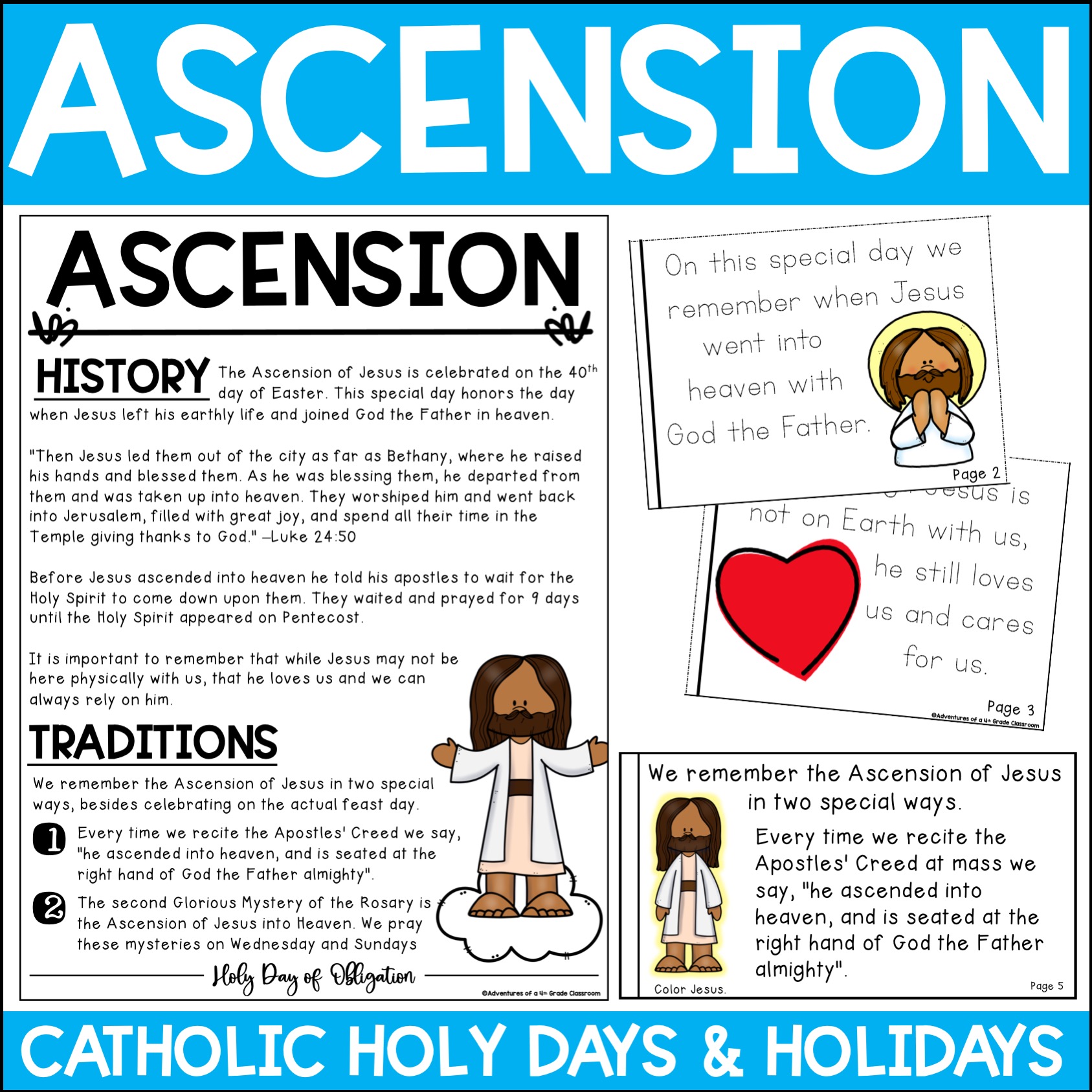 Ascension of Jesus | Catholic - Adventures of a 4th Grade Classroom