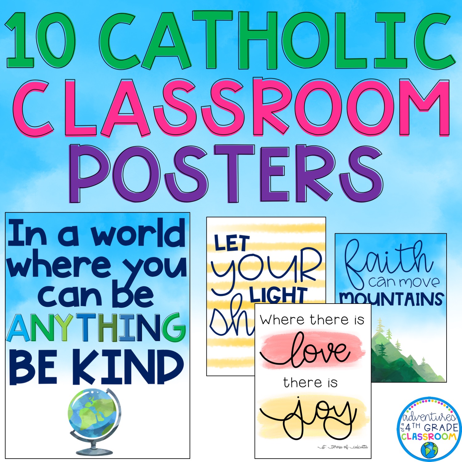 Classroom Decor: 10 Religious Posters | Catholic - Adventures of a 4th ...