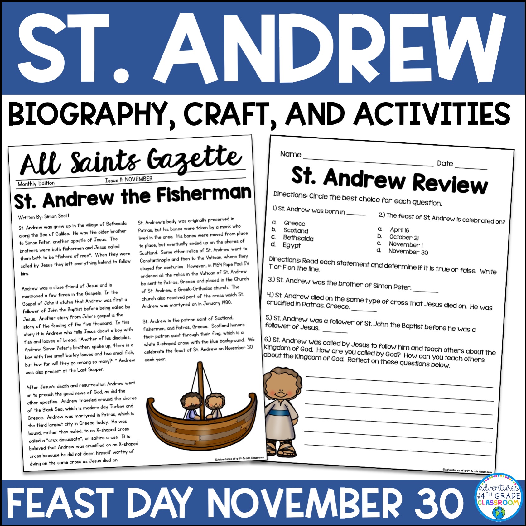 St. Andrew Biography & Activities - Adventures of a 4th Grade Classroom