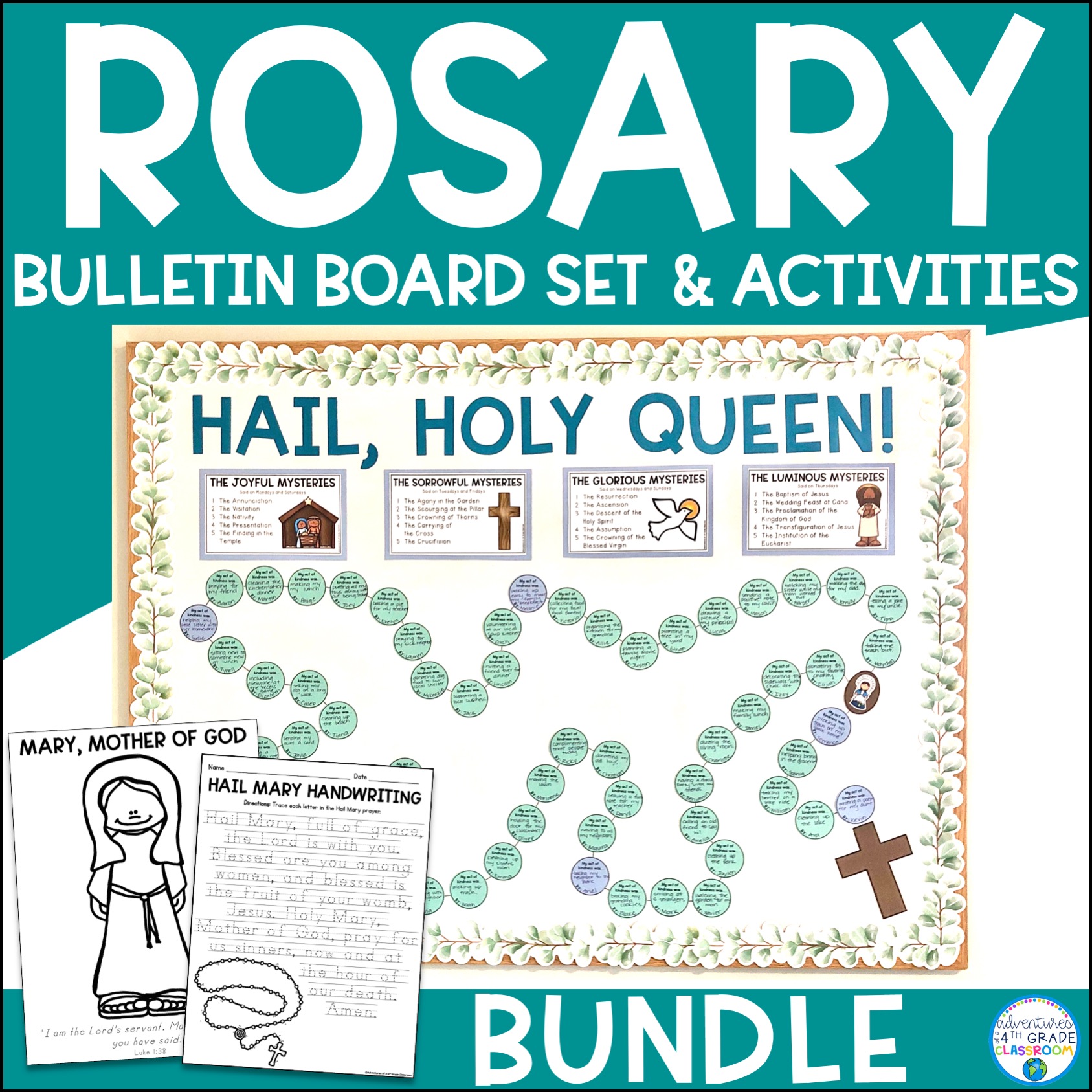 Rosary Bulletin Board & Activities Bundle - Adventures of a 4th Grade ...