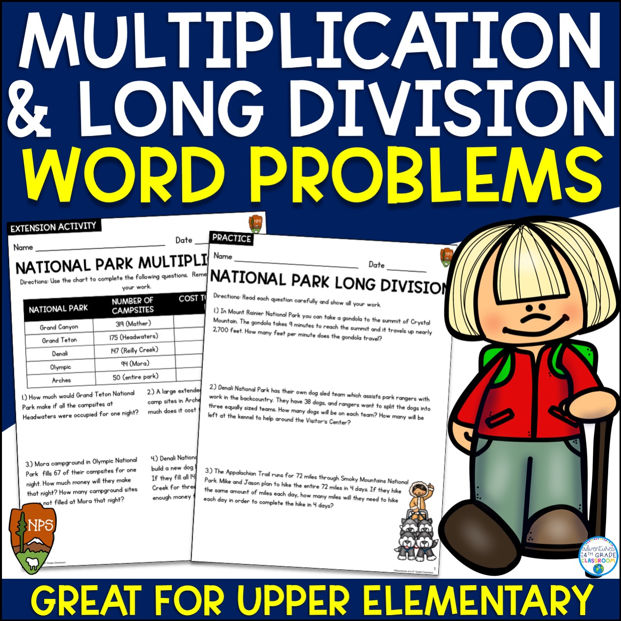 Multiplication and Division Word Problems Bundle | National Parks ...