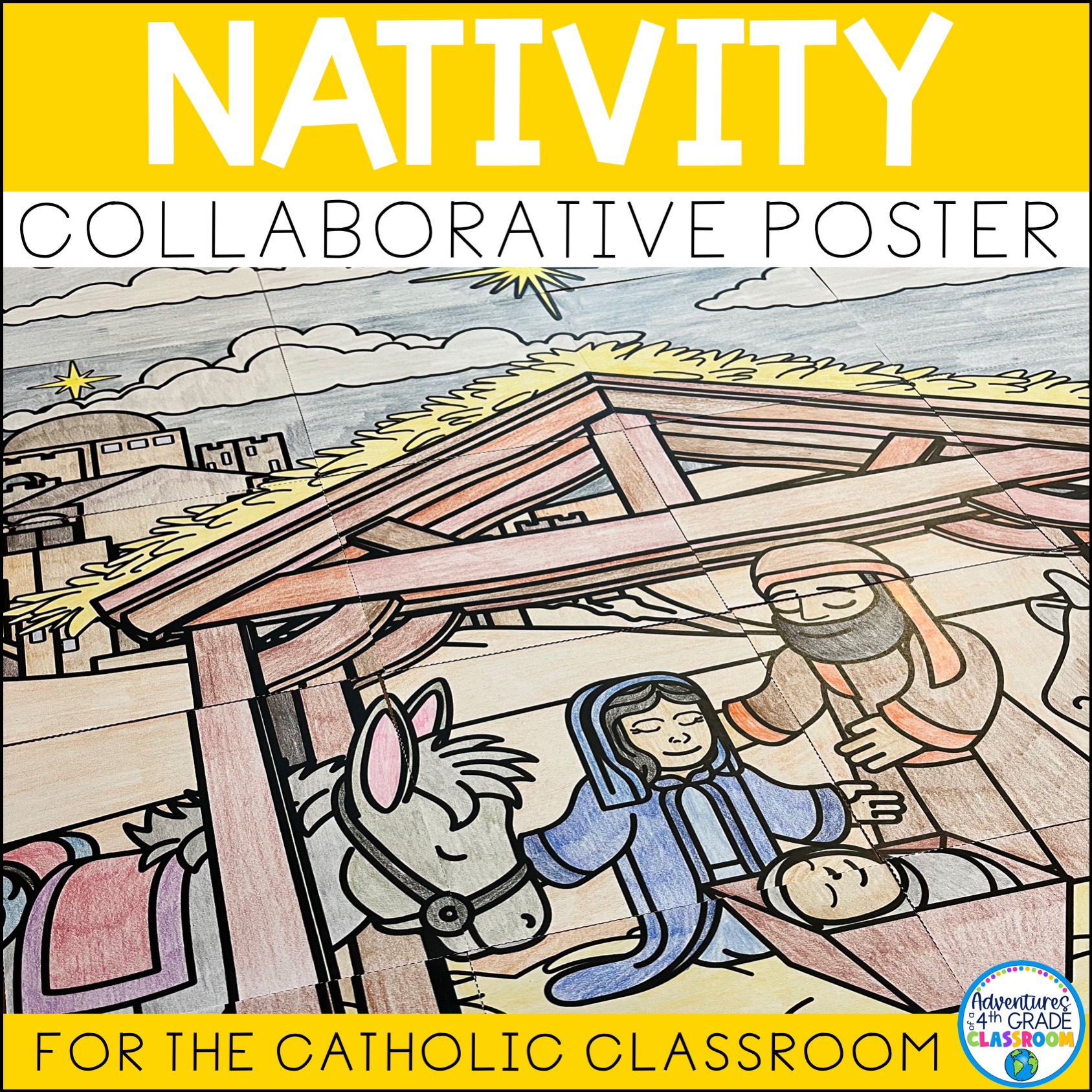 Nativity Scene Collaborative Poster - Adventures of a 4th Grade Classroom