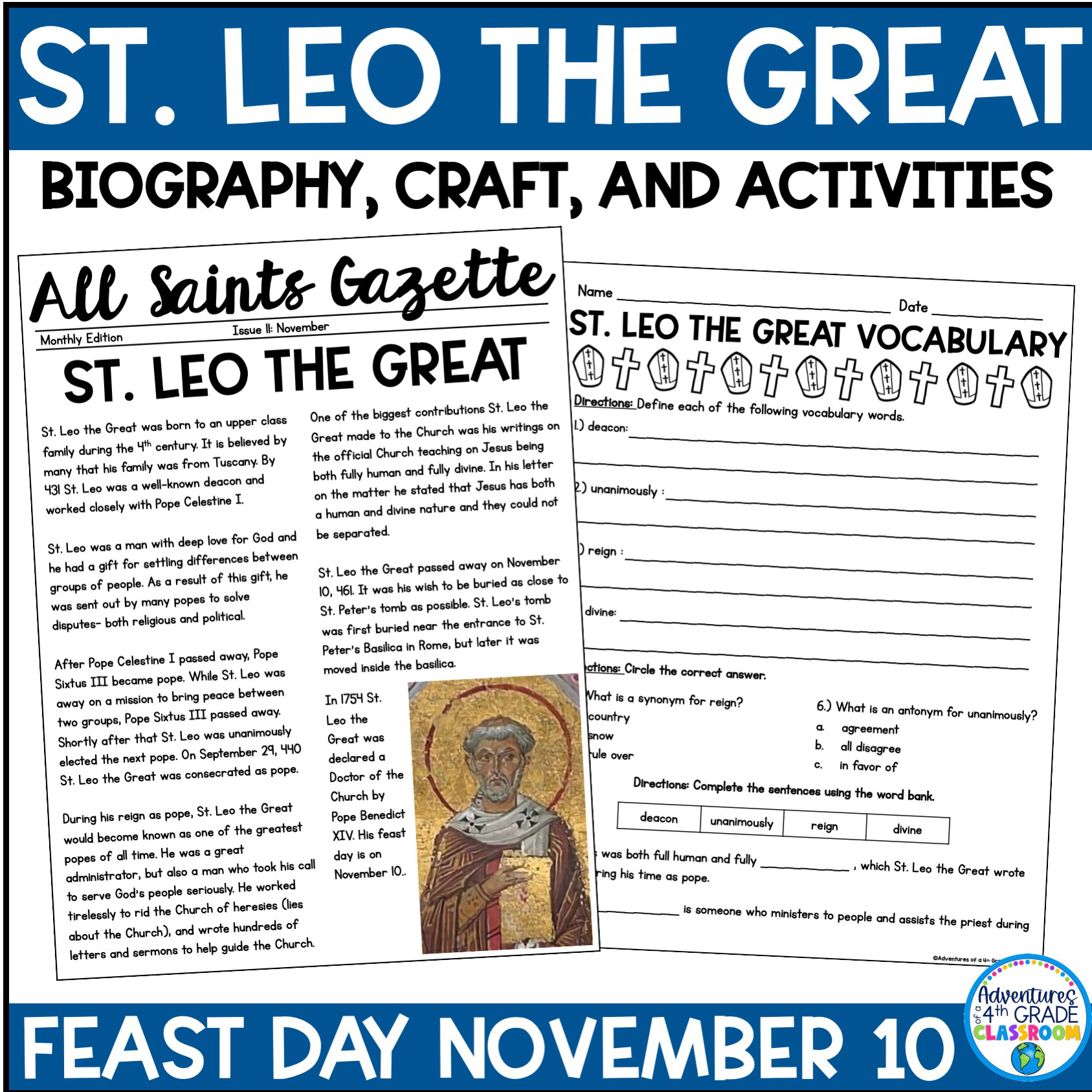 St. Leo the Great Biography & Activities - Adventures of a 4th Grade ...