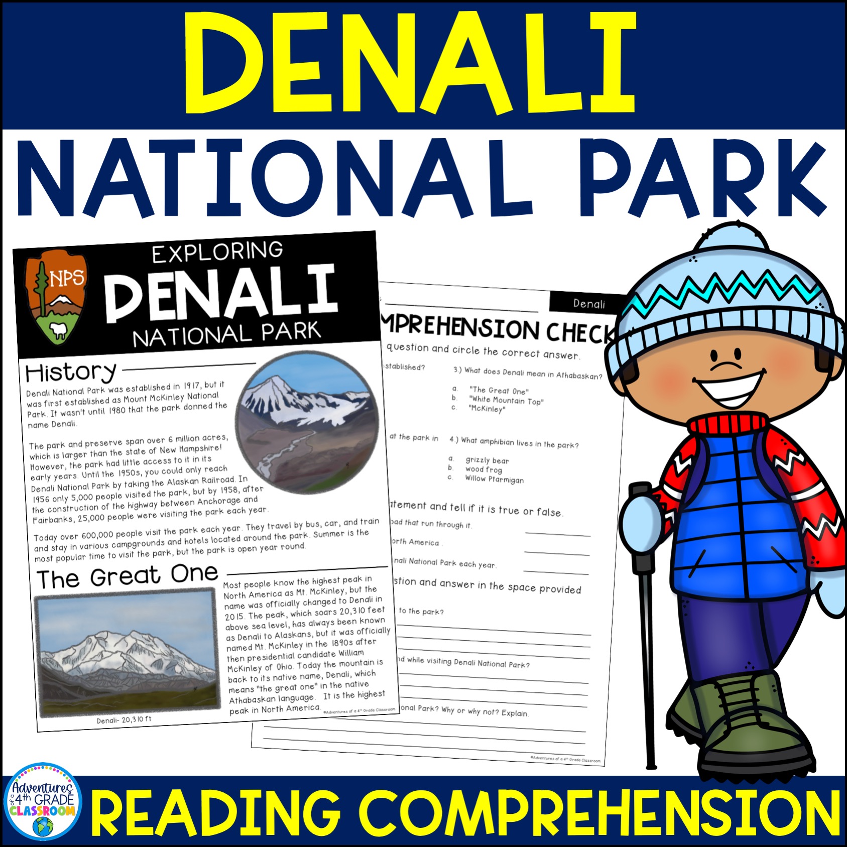 Denali National Park | Reading Comprehension - Adventures of a 4th ...