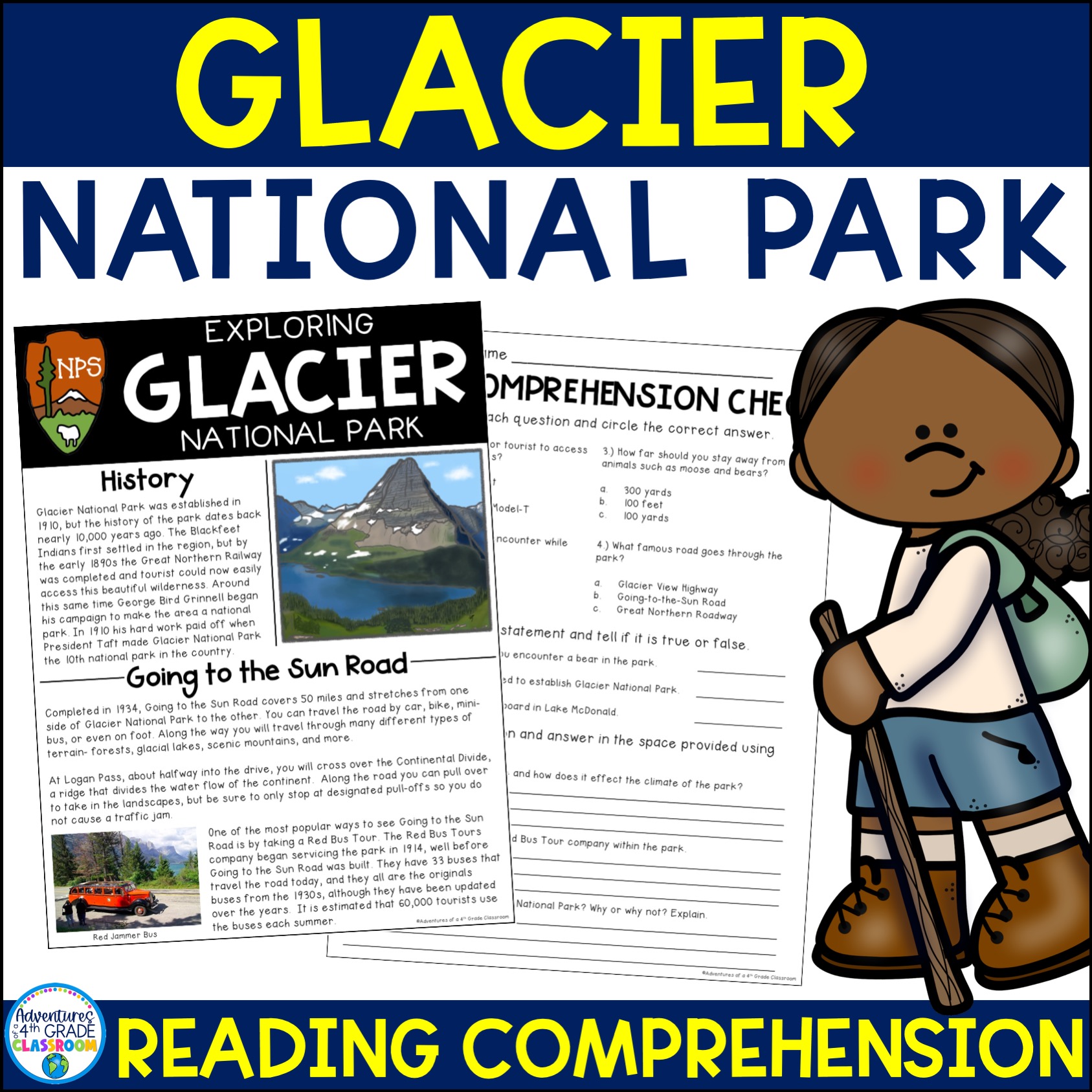 Glacier National Park | Reading Comprehension - Adventures of a 4th ...