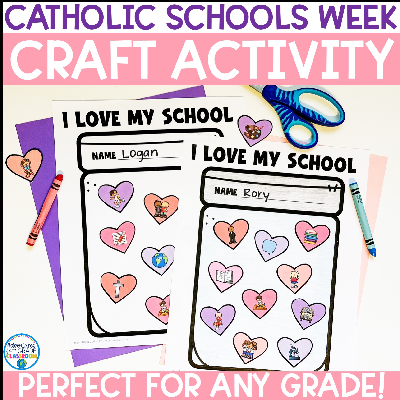 Catholic Schools Week Craft | Heart Jar Activity - Adventures of a 4th ...