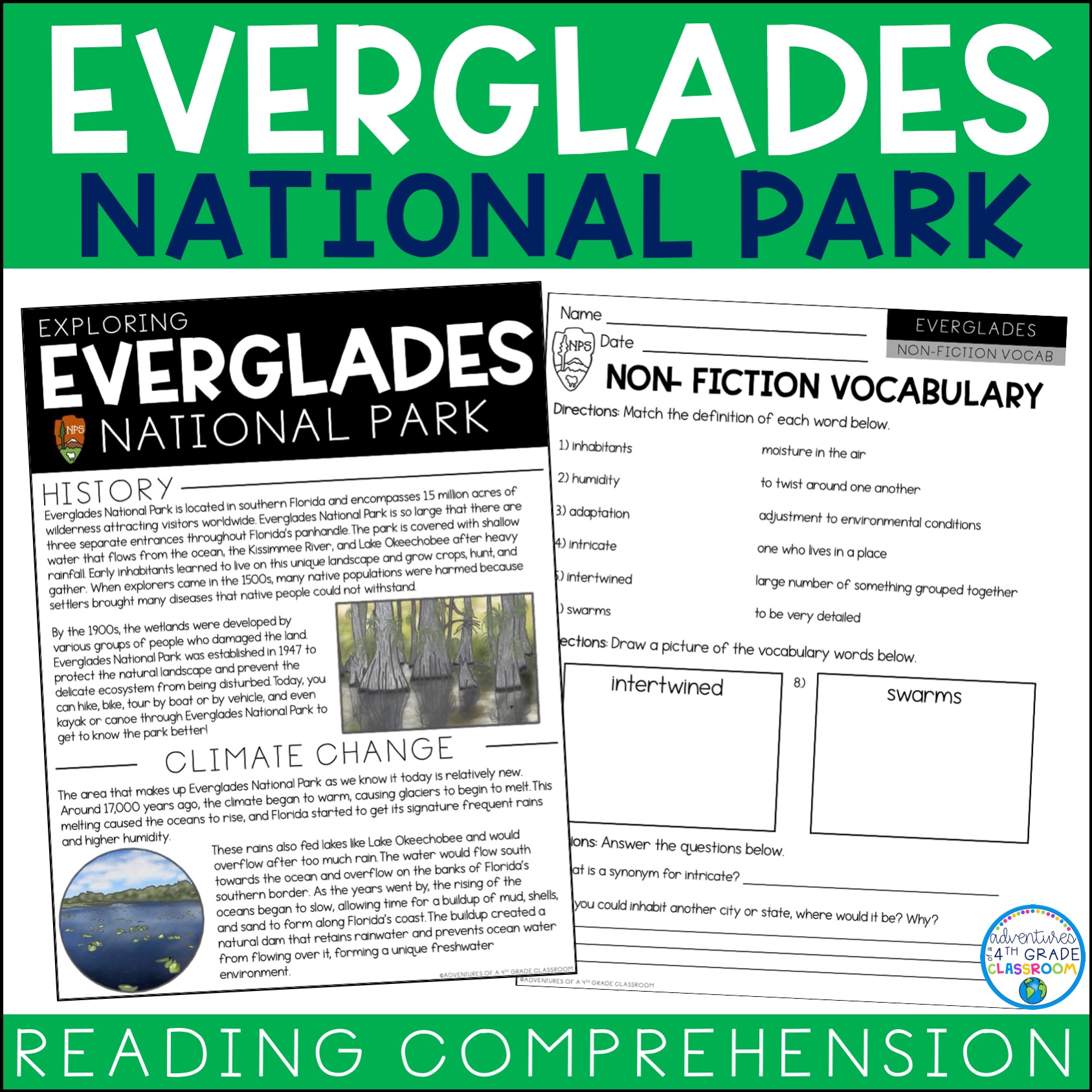 Everglades National Park | Reading Comprehension - Adventures of a 4th ...