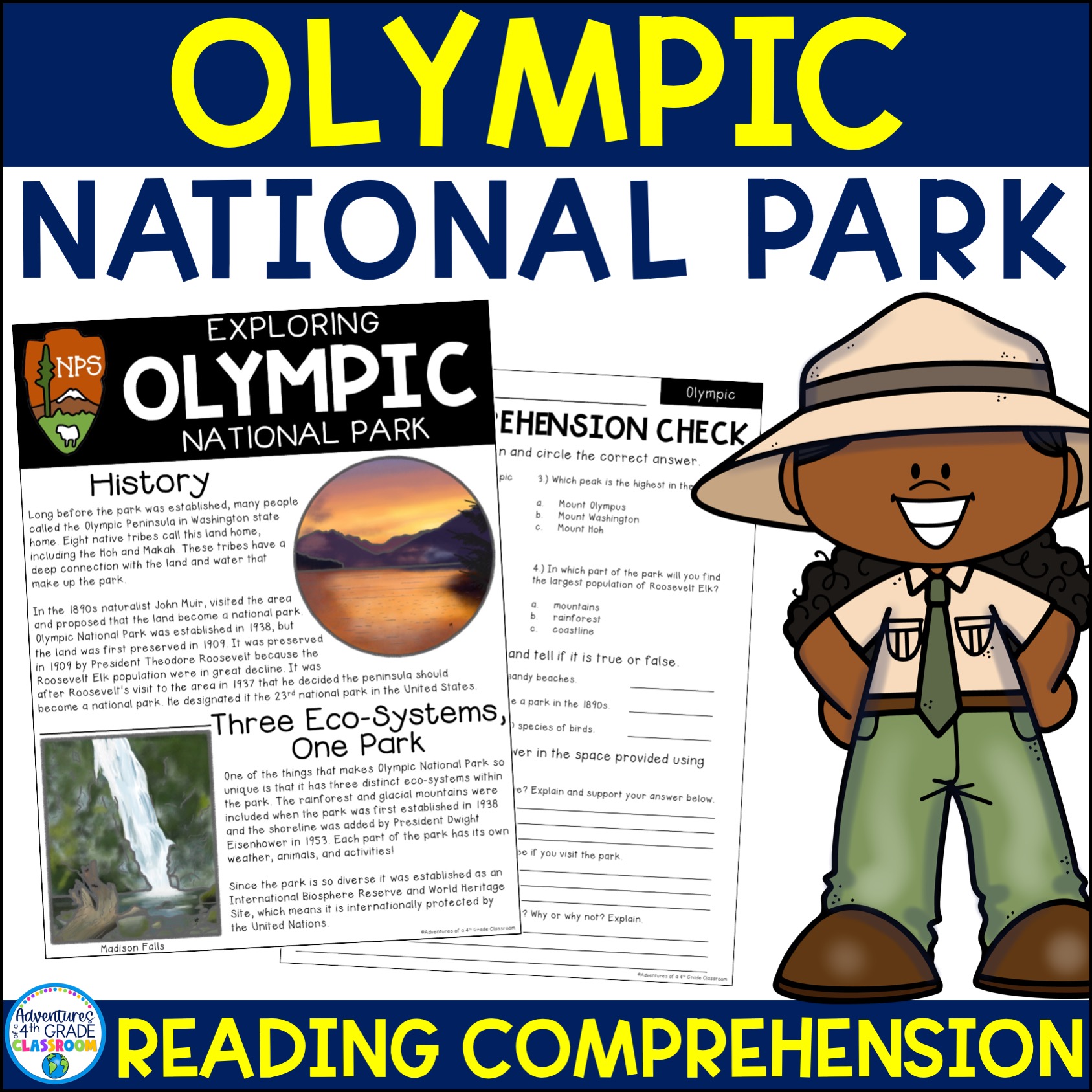 Olympic National Park | Reading Comprehension - Adventures of a 4th ...