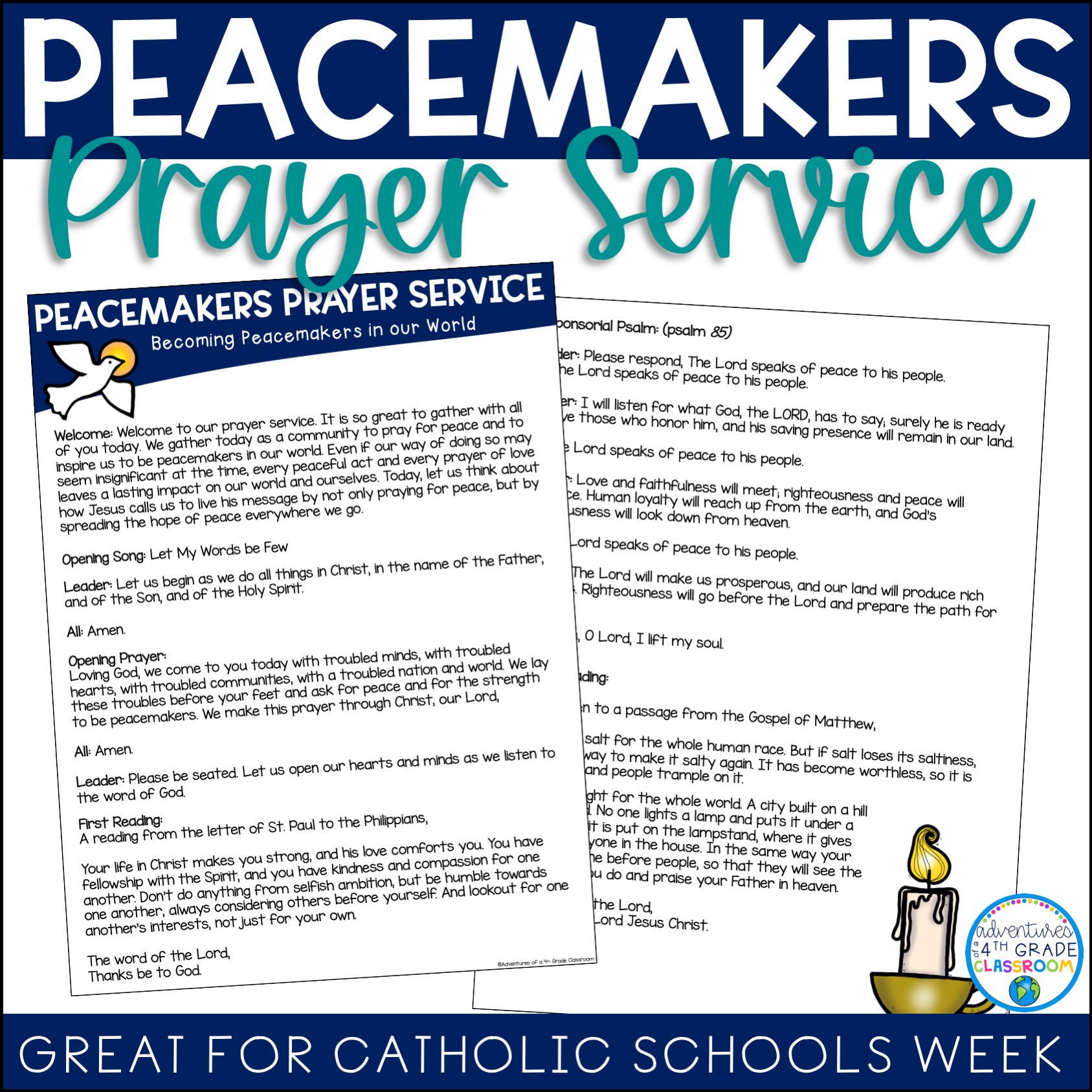 Peacemakers Prayer Service | Catholic Schools Week - Adventures of a ...