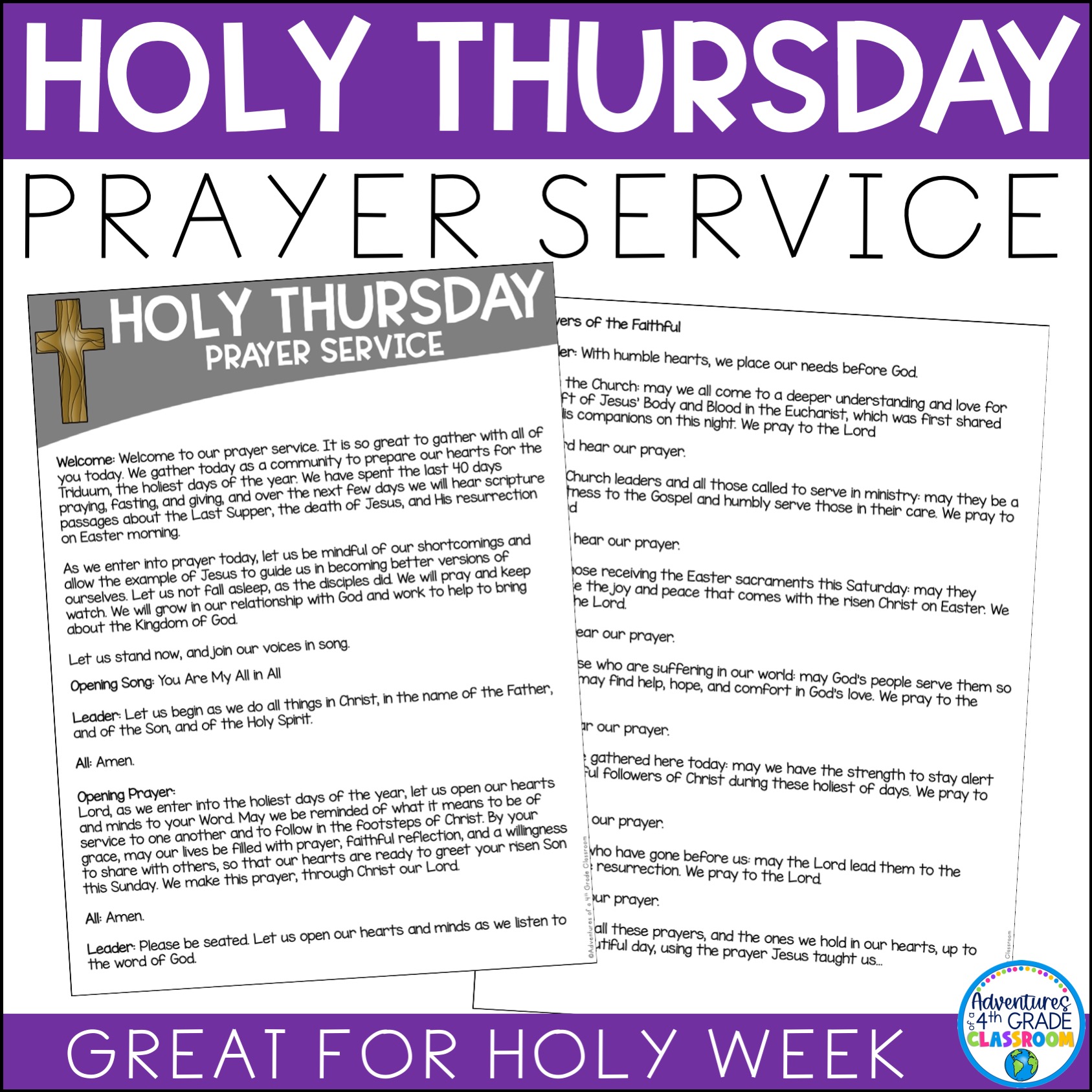 Holy Thursday Prayer Service | Catholic - Adventures of a 4th Grade ...