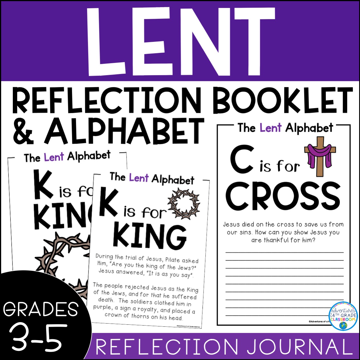 Lent | Reflection Booklet & Alphabet | Upper Elementary - Adventures of ...