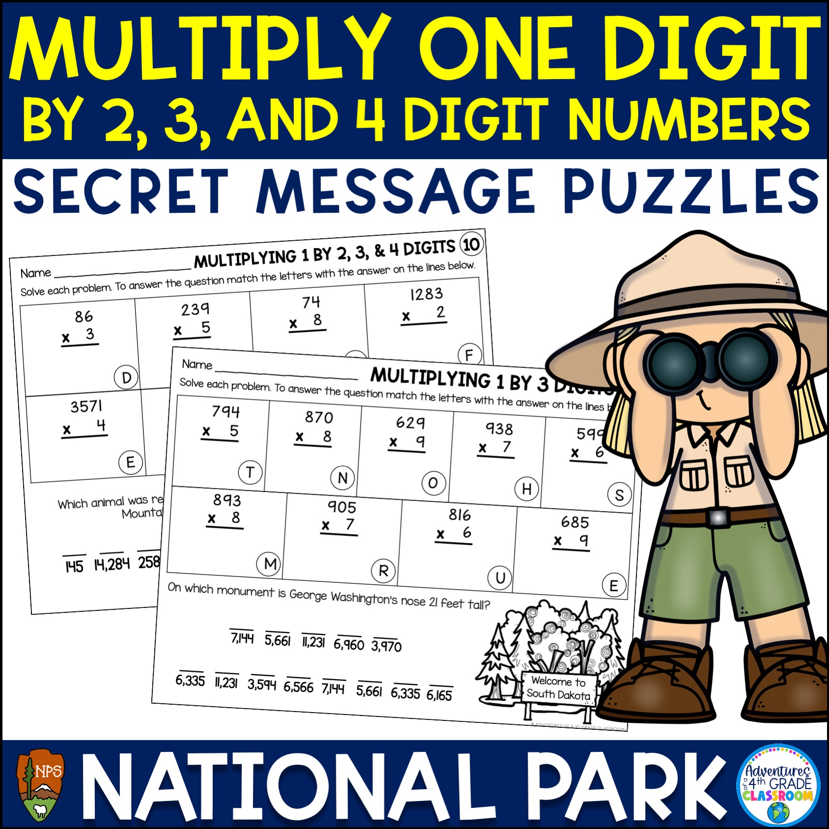 Multiplying by 1 Digit Numbers | Review Puzzles - Adventures of a 4th ...