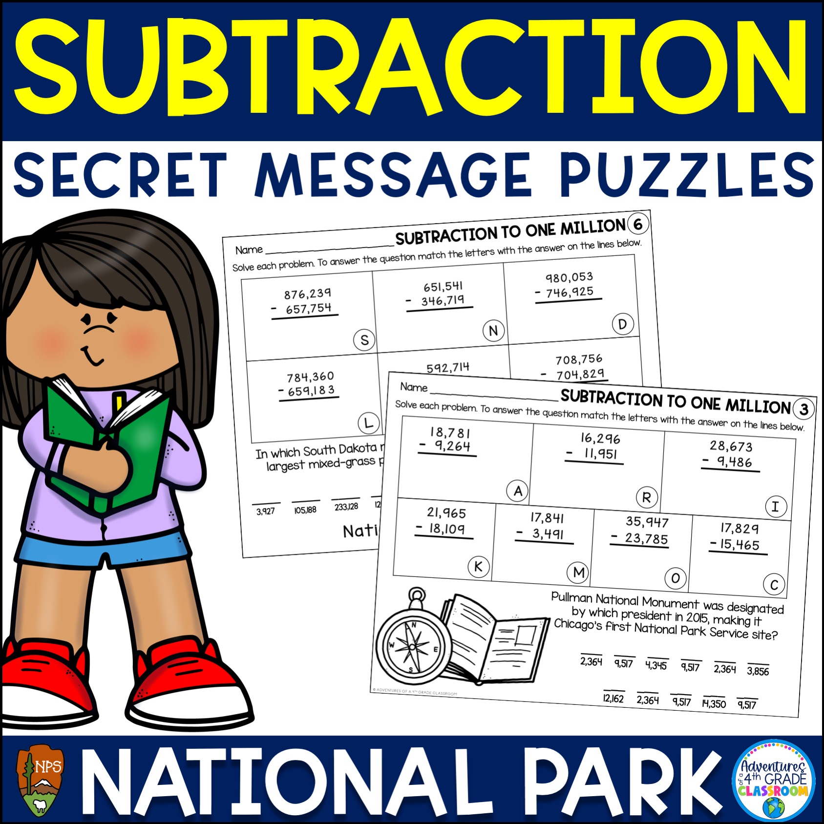 Subtraction of Whole Numbers | Review Puzzles - Adventures of a 4th ...