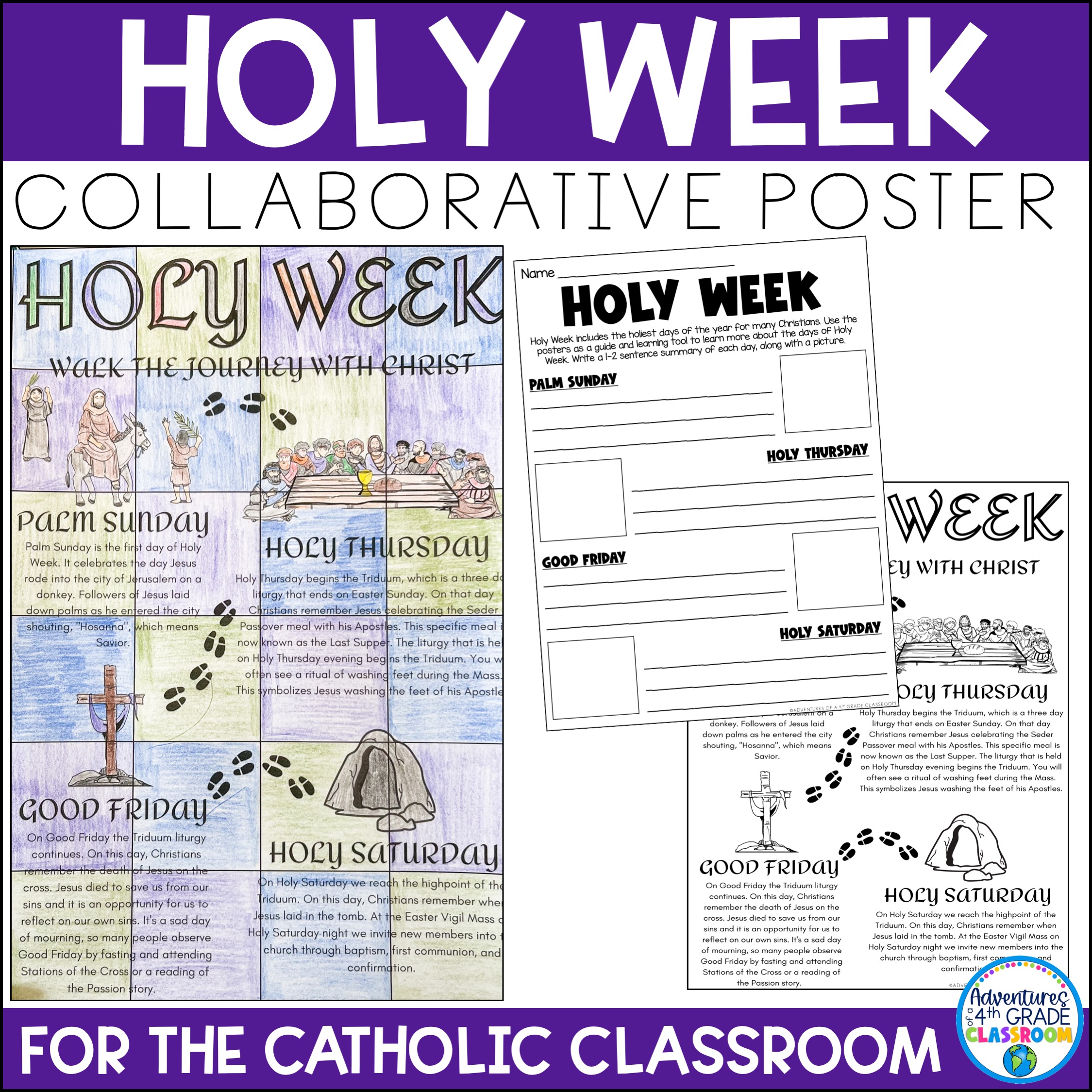 Holy Week Collaborative Poster | Catholic - Adventures of a 4th Grade ...