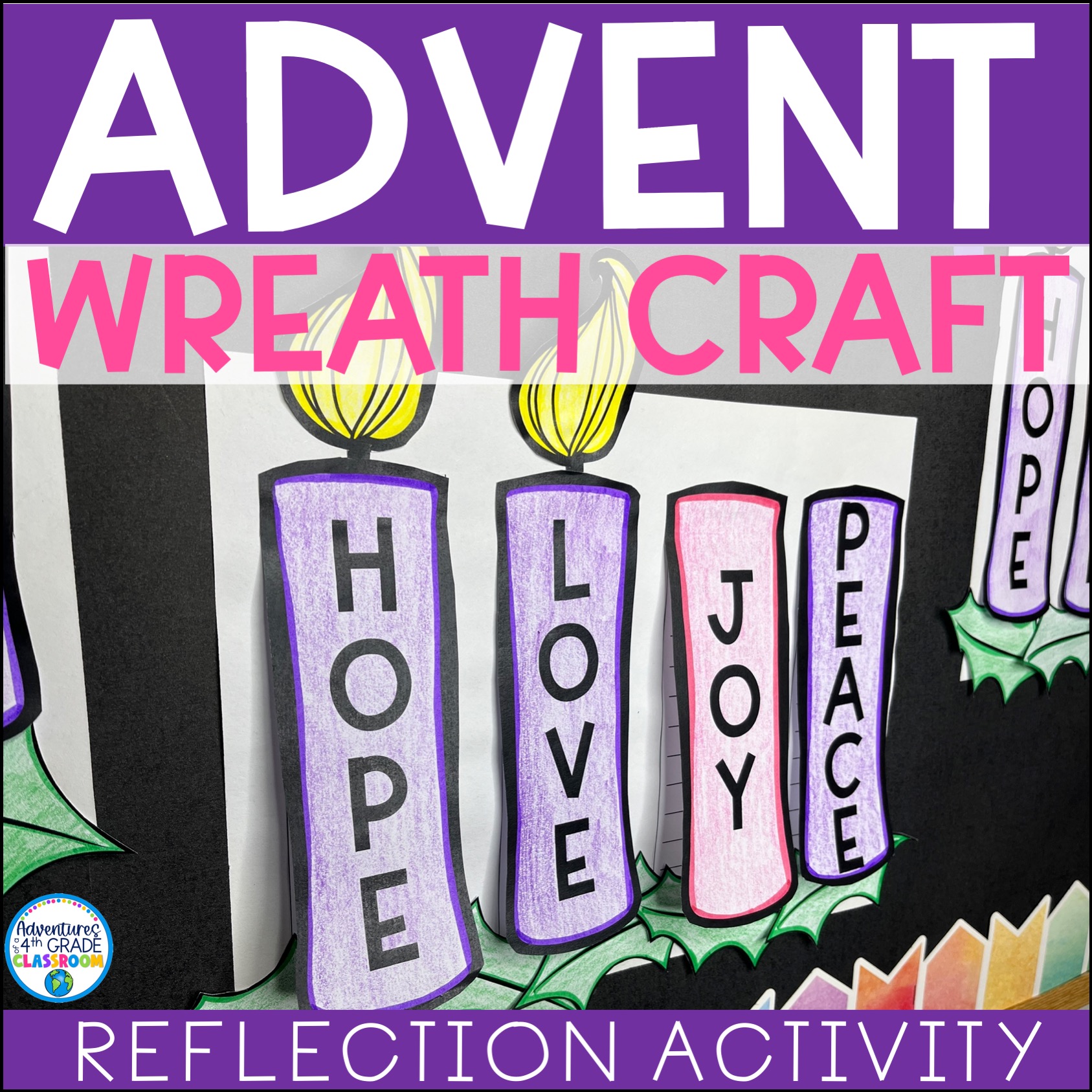 Advent Wreath Craft - Adventures of a 4th Grade Classroom