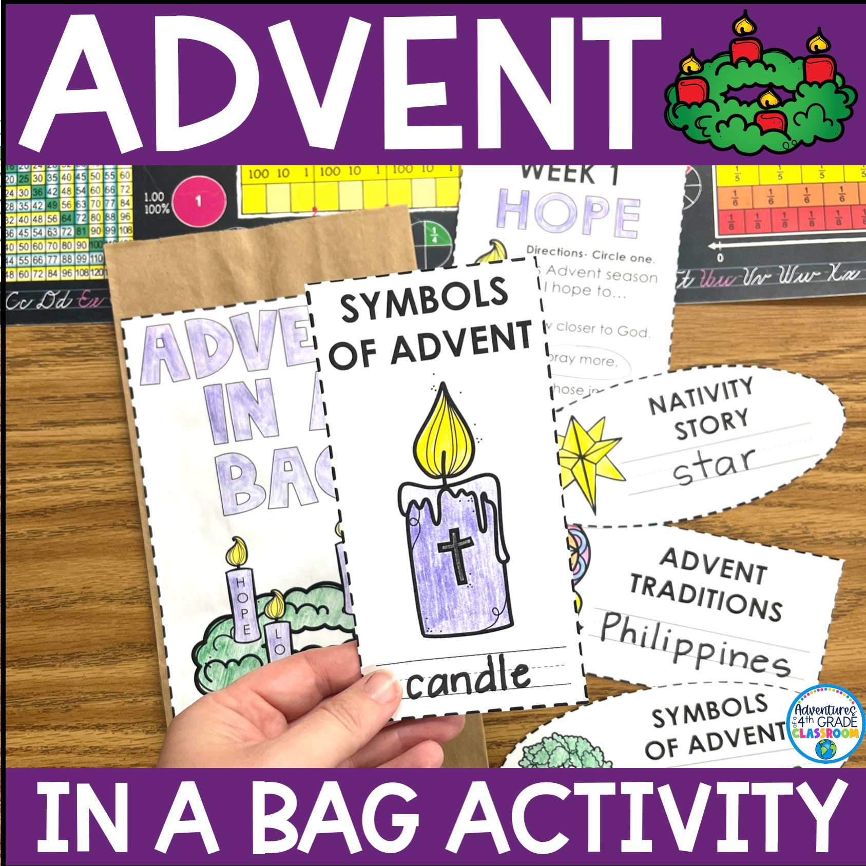 Advent in a Bag Craft Coloring and Tracing Activity Catholic Traditions ...